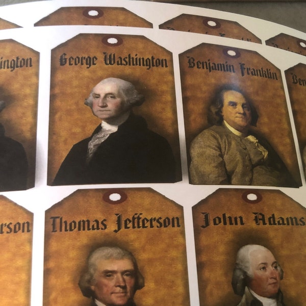 Primitive Colonial Founding Fathers of America George Washington, Ben ...
