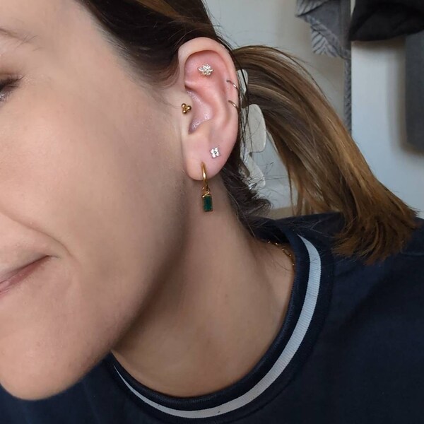 Implant Grade Titanium Eyebrow Bar Septum Piercing Ring 16g 1.2mm Externally Threaded Rook ...