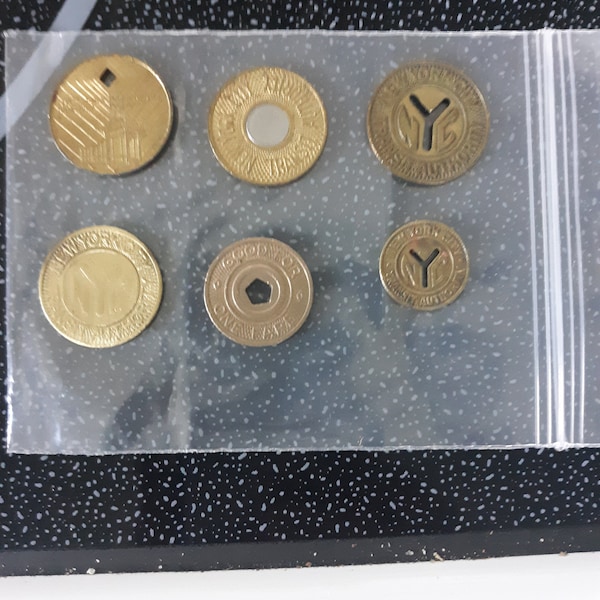 Complete Set of 6 NYC Subway Tokens NYCTA MTA New York City Transit ...