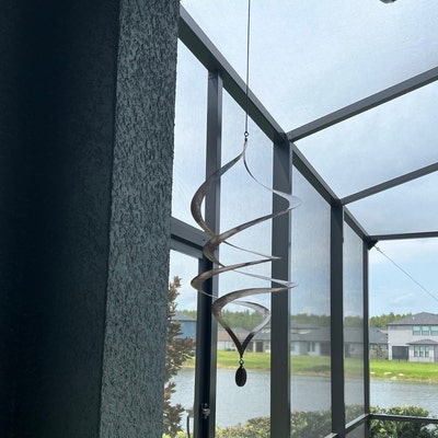 14 Hanging Pounded Copper Kinetic Wind Sculpture Double - Etsy