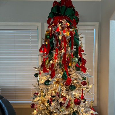 The XL Guinevere Emerald Green, Red, Black, Gold Poinsettia Christmas ...