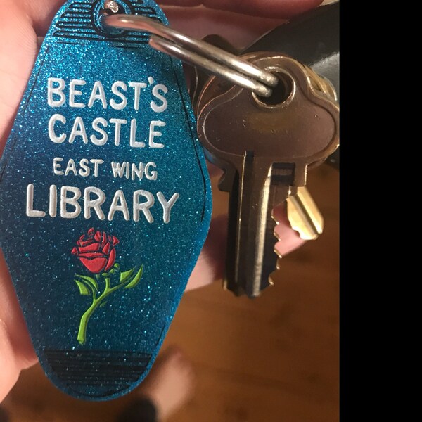 Beauty and the Beast Beast's Castle Library Key Ring Keychain Laser Cut ...