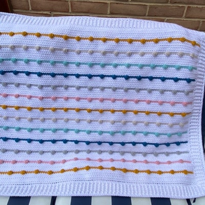 Crochet Bobble Lines Baby Blanket Pattern - Etsy