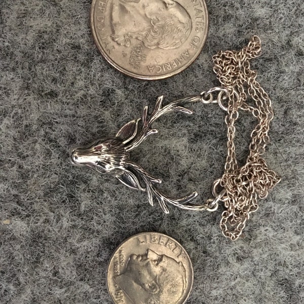 Sterling Silver Realistic Stag, Stag Head Festoon, Stag Festoon, Silver ...