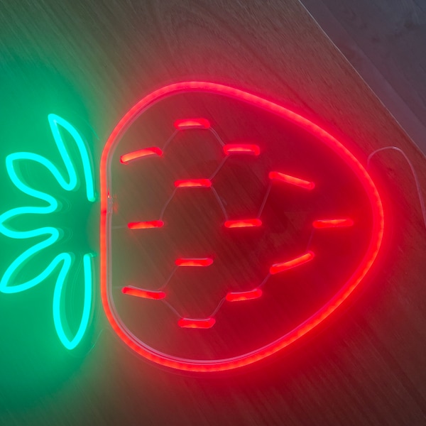 Strawberry Led Sign, Strawberry Led Sign, Wall Decor, Bar Neon Sig ...
