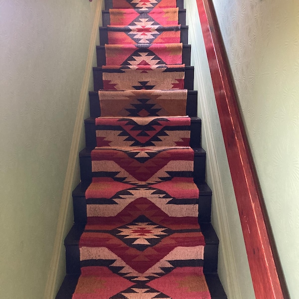 Stair Runner - Handmade Green Kilim Runner, Jute Hallway & Kitchen ...