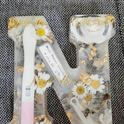 Handmade Baby Birth Keepsake Resin Customizable Souvenir With Embedded ...