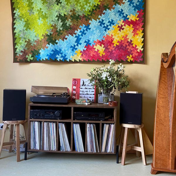 Retro Record Player Stand 'york'. Handmade Vinyl LP Storage Cabinet. - Etsy