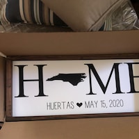 Home State Sign Name Est Date Wood Sign New Home, Homebuyer Closing ...