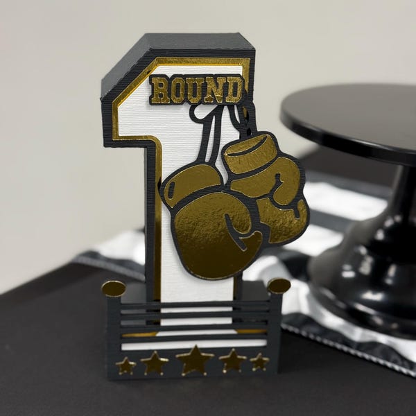 Boxing Theme 3D Letters or Numbers | First Round Boxing Birthday Party ...