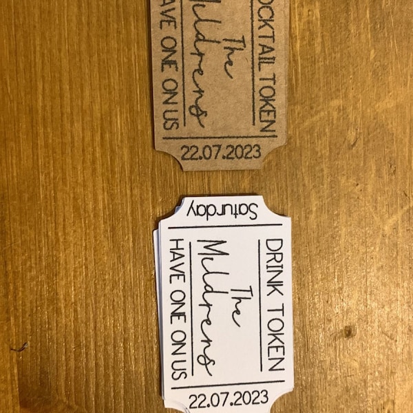 Drinks Tokens | Personalised Wedding Drinks Tokens | Wedding ...