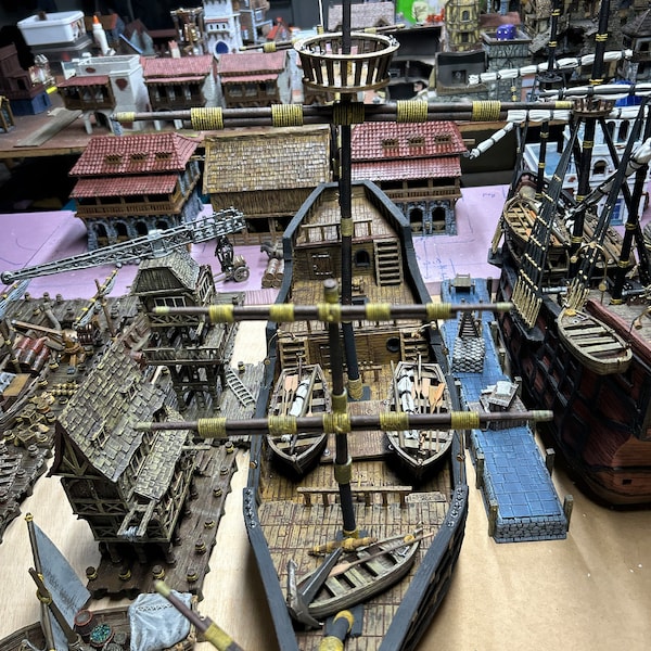 Dnd Long Boat Rowboat Skiff Pirate Fishing Sea Boat Vessel Tabletop ...