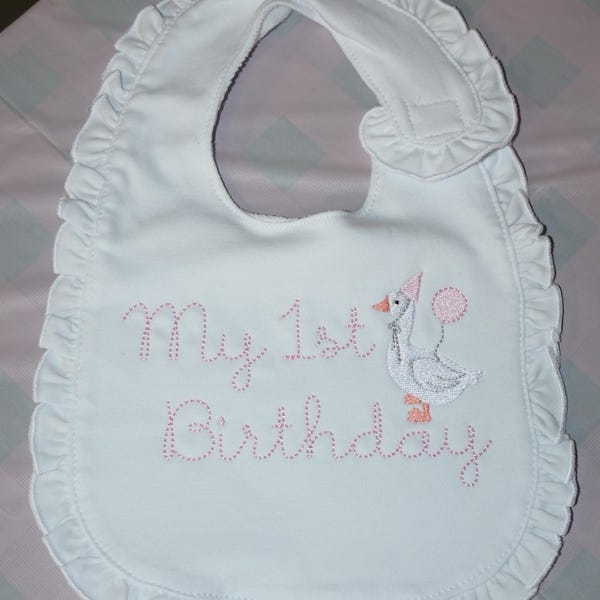 Girl Silly Goose Birthday Bib / One Silly Goose Birthday Party / Goose ...