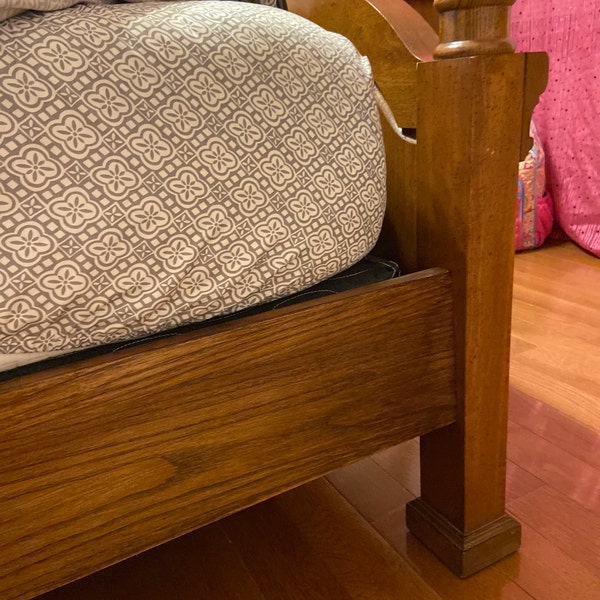 Oak Rails - 80" Queen/king Bed Rails Unfinished - Etsy