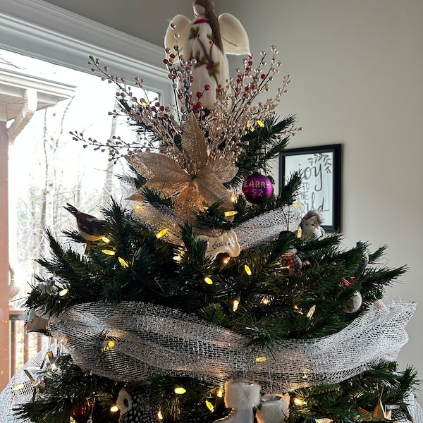 Needle Felt Holly Angel Tree Topper, Waldorf Inspired, Christmas Tree ...