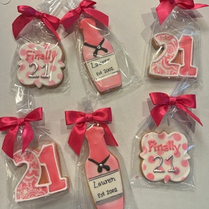 Happy Birthday Custom Number Cookies Set of 6 Crunchy - Etsy