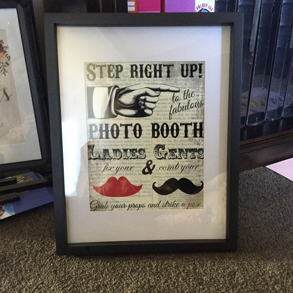 Photo Booth Sign, Photo Booth Printable, Step Right Up, Photo Booth ...