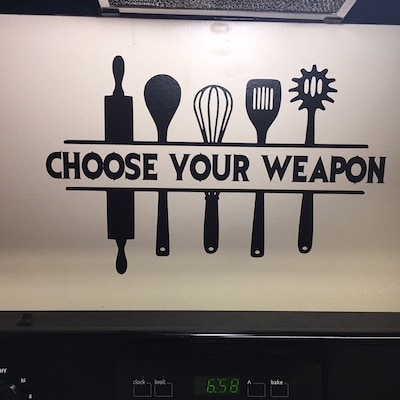 Kitchen Tools Choose Your Weapon Wall Sticker Decal, Kitchen Wall Decal ...