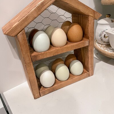 Farmhouse Chicken Egg Holder Holds 12 Large Chicken Eggs - Etsy