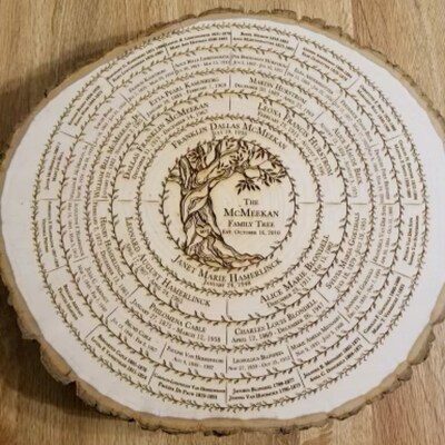 Wood Family Tree Chart Personalized Fathers Day Gift for - Etsy
