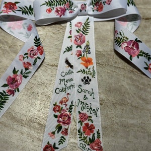 Custom Painted Bouquet Bow Ribbon - Etsy
