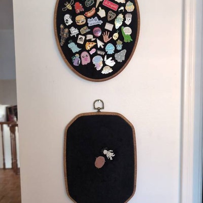 Black Velvet Pin Display, Enamel Pin Hoop, Pin Display Board, Pin ...