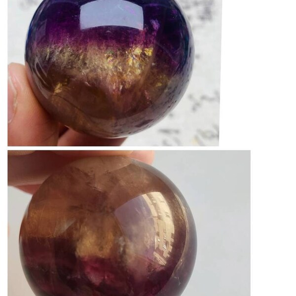 Beautiful 50mm Thousand Layer Candy Fluorite Sphere, Transparent Purple ...