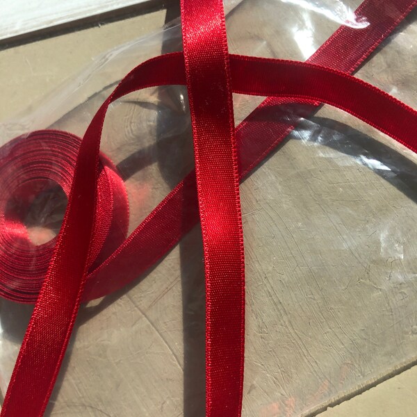 Scarlet Red Double Sided Satin Ribbon - Made in France (7 Widths to ...