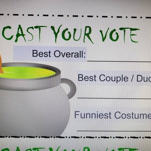 Halloween Costume Party Package (3 Different Voting Ballots and 5 ...