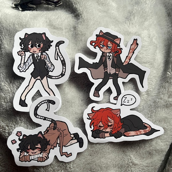 Bungou Stray Catboy Vinyl Stickers - Etsy