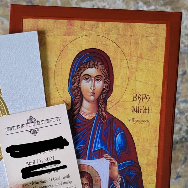 Saint Veronica Icon, Handmade Greek Orthodox Icon of St Veronika, Byzantine Art Wall Hanging ...