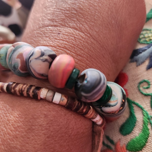 The Importance of Individuality Double Bracelet | Pearl, Peruvian Opal ...