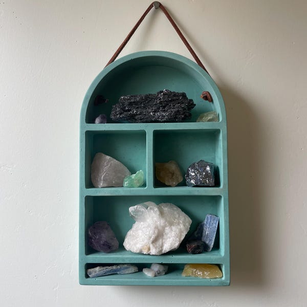 Arch Display Shelf for Crystals, Curio Shrine Altar, Wall Decoration in ...