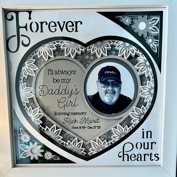 CUSTOMIZABLE 3D MEMORIAL Shadow Box Svg - for Cricut - for Silhouette ...