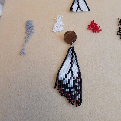 Peacock Feather Fringe Earring Pattern, Seed Bead Jewelry Pattern ...