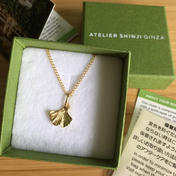 18K Gingko Leaf - Ginkgo Jewelry - Pendant Head & Chain - Gingko ...