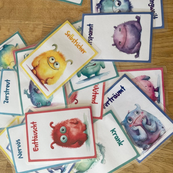 Spanish Emotions Flashcards With Dragons, Colorful PDF Download ...