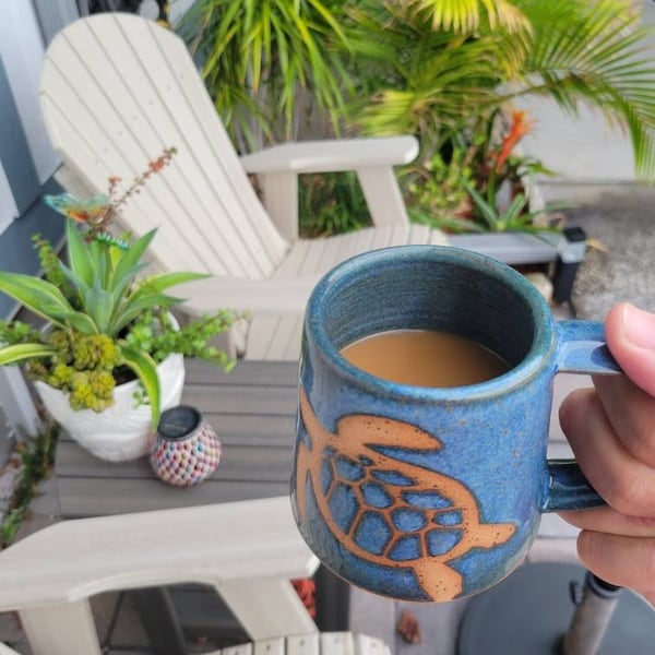 Sea Turtle Mug - Ocean Life Mug - Sea Turtle Gift - Handmade Pottery ...