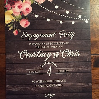 Rustic Engagement Party Invitation Hanging Lights. Rustic - Etsy