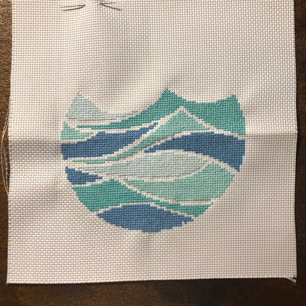 Waves Cross Stitch/cross Stitch Pattern/pdf/ocean Cross Stitch/beach ...