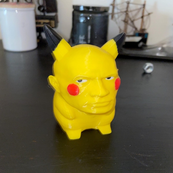 The "rockachu" Pikachu X the Rock 3D Printed Figure - Etsy