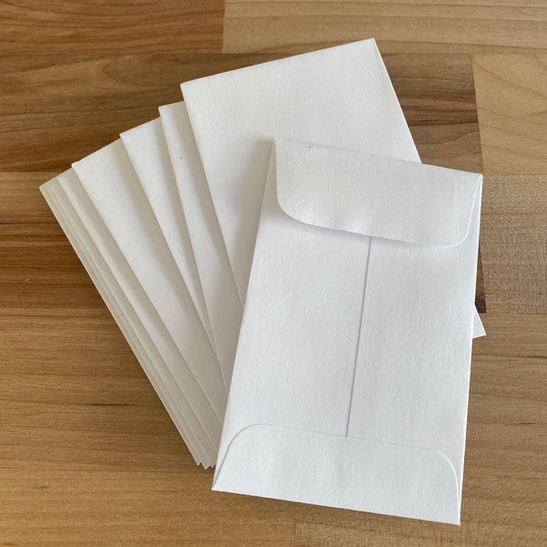 Coin Envelopes 50 White Mini, Business Card Size 2.25 X 3.5 With Gummed ...