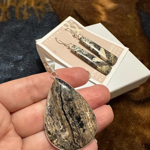 Tiffany Jasper Gemstone Pendant, 925 Silver Pendant, Oval Tiffany ...