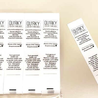 White Satin USA Tracking Label Custom Tracking Label CPSIA/CPSC ...