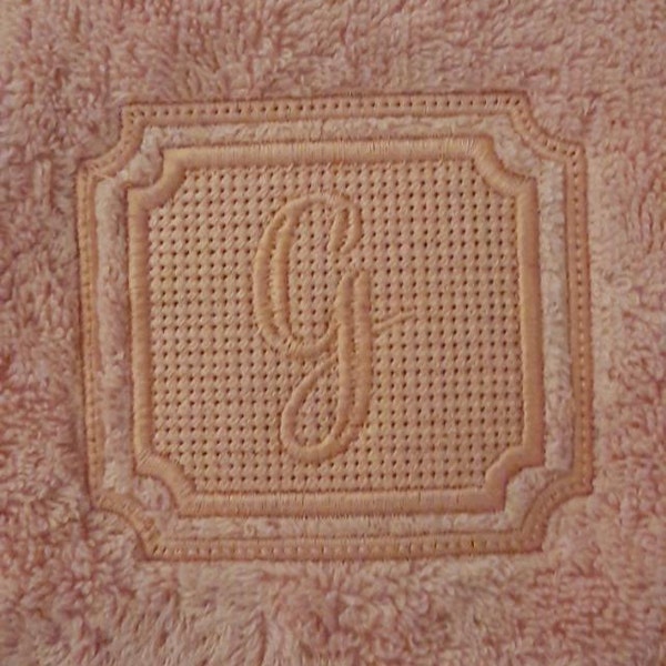 Double Square Embossed Embroidery Monogram Frame - Instant Download - Etsy
