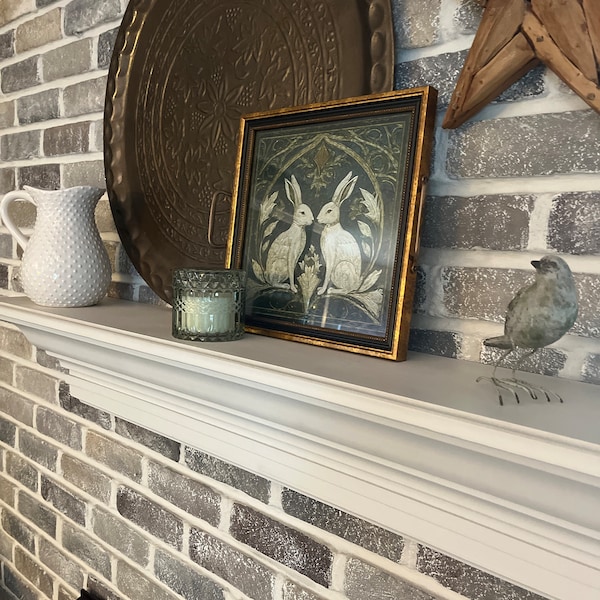 Two Rabbits Art Nouveau Style Decorative Tray With Brass Handles in 2 ...