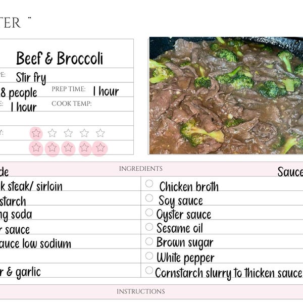 Digital Recipe Book for Goodnotes, Notability, Digital Recipe Journal ...