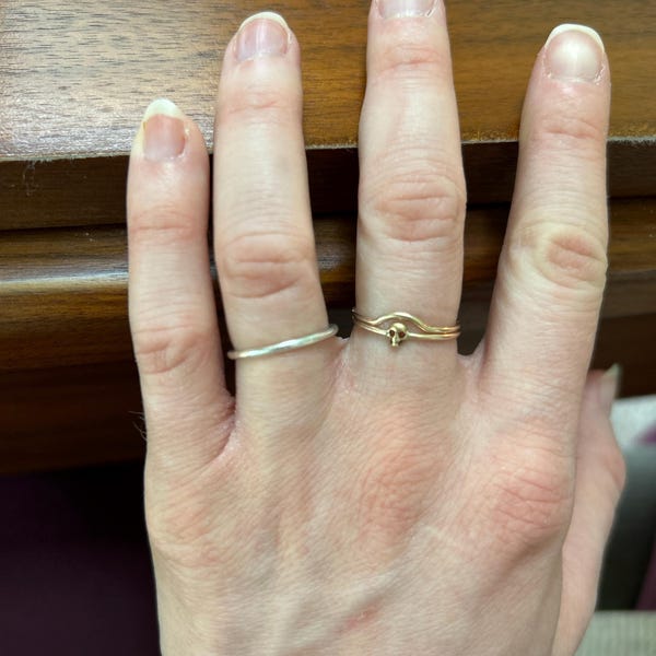 Curve Ring - Minimalist Band - Bump Ring - Silver Curve - Gold Curve ...