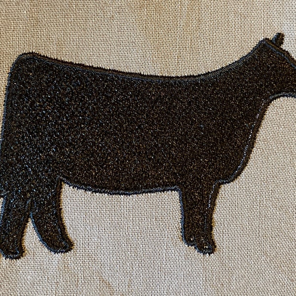 Black Heifer Machine Embroidery Design | Animal Embroidery Design ...