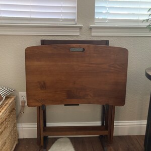 Custom TV Tray Holder Solid Handcrafted Maple Wood With Wood Dowel Pin ...